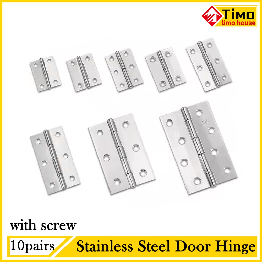 （20pcs）Stainless Steel Cabinet Door Hinge Bisagra Folding Butt Hinges ...