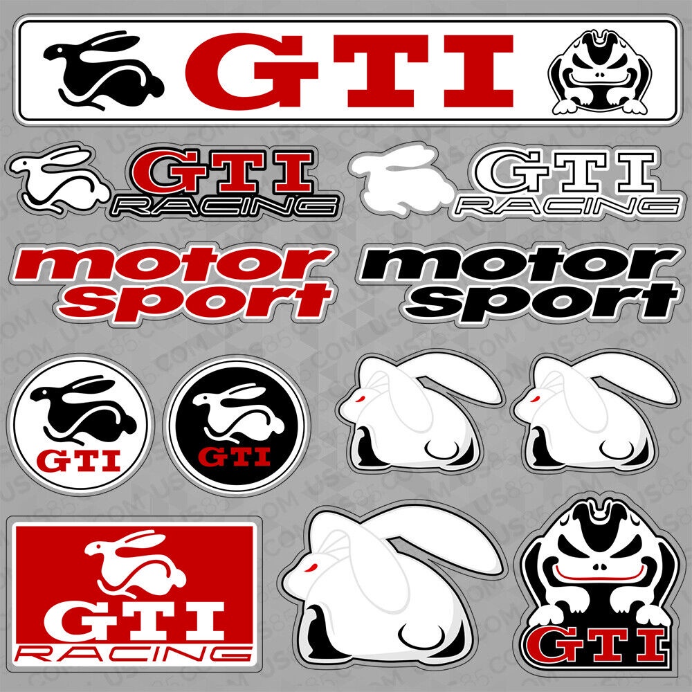 For GTI Racing Sticker Logo Decal Stripes Car Decoration Rabbit Motor ...