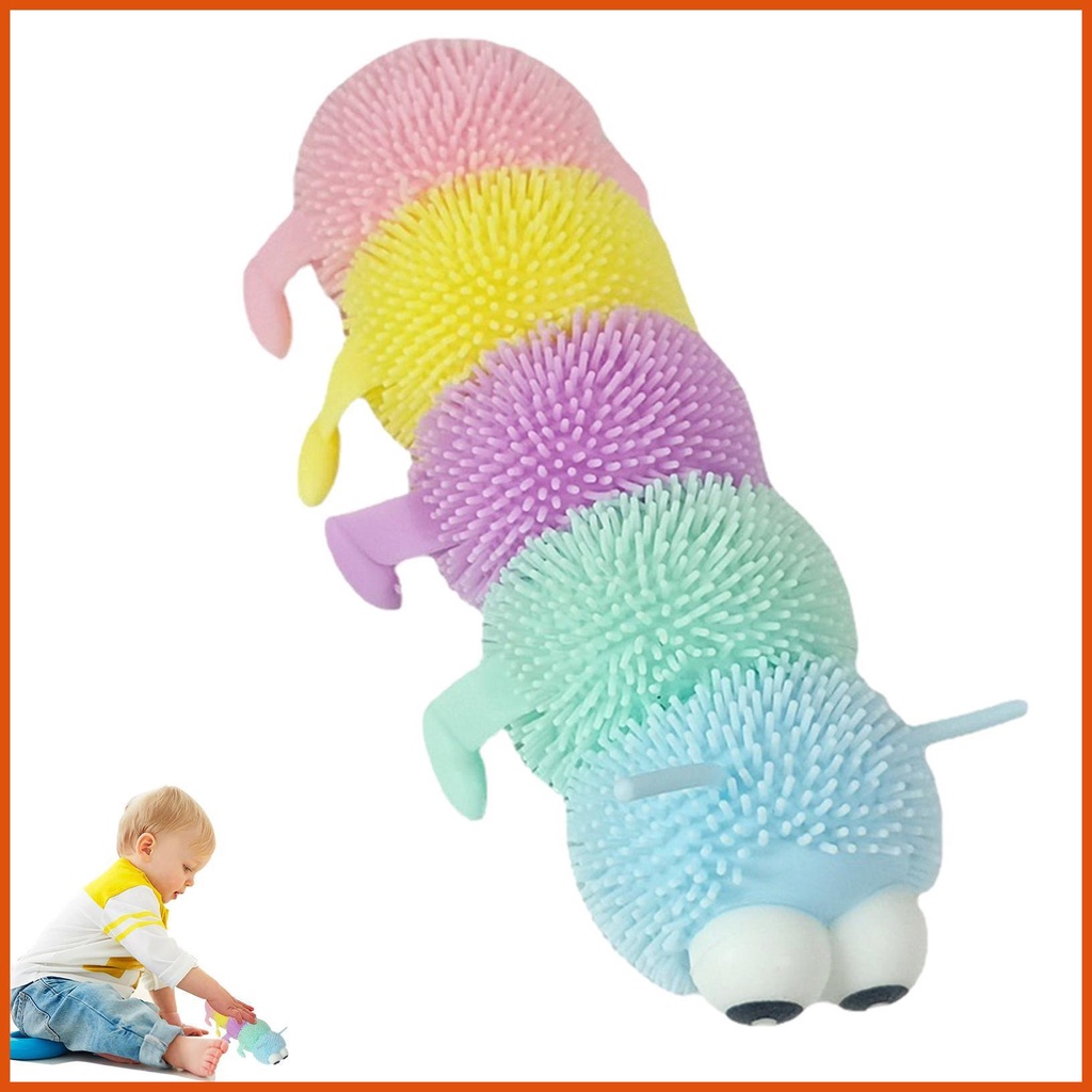 5 Knots Caterpillar Relieves Stress Toy Luminous Colorful Soft Squeeze ...