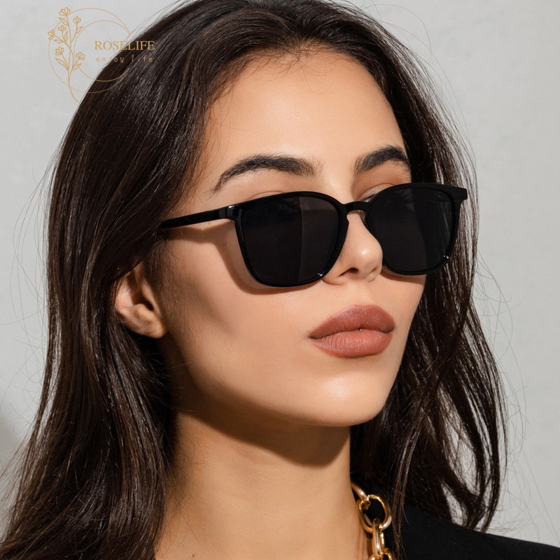 Roselife Trendy Tomy Black Brown Lens Square Frame Sunglasses for Men ...