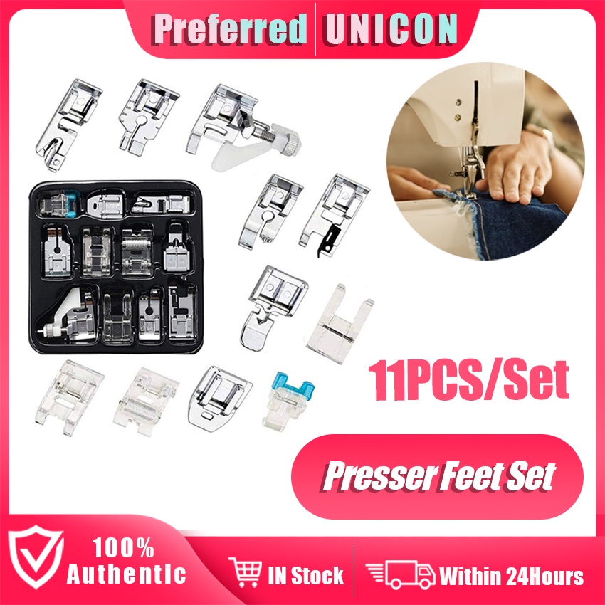 11pcs/Box Sewing Machine Presser foot Kit straight stitch foot, zipper foot Durable Home sew ...