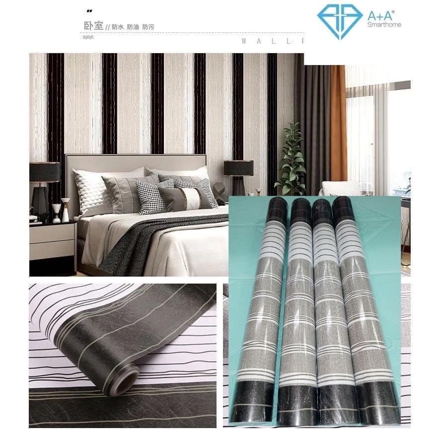 Wallpaper Ash L29 black stripe 10metersx45cm PVC Type High Quality Self ...