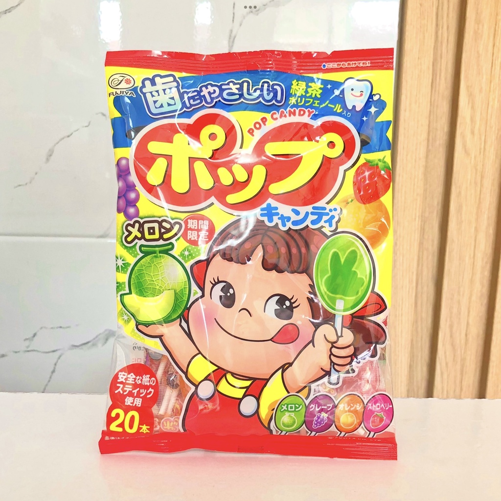 Fujiya Pop Candy Assorted Fruit Flavours Lollipops 20 Sticks and 8 ...