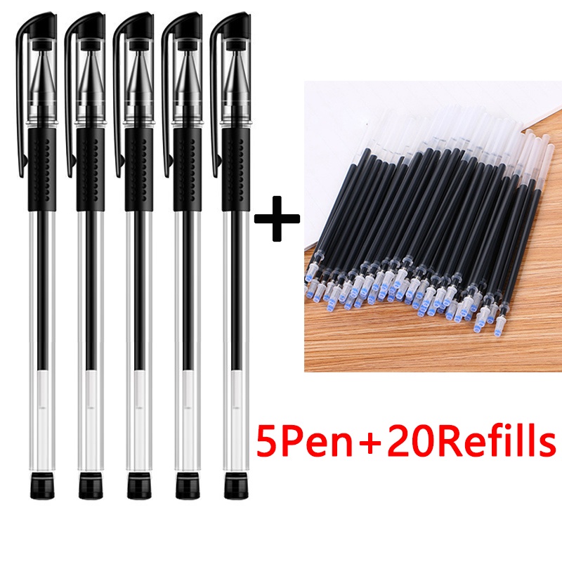 5 pen + 20 refill ballpen set stylus pen Gel pen set Ballpen with ...
