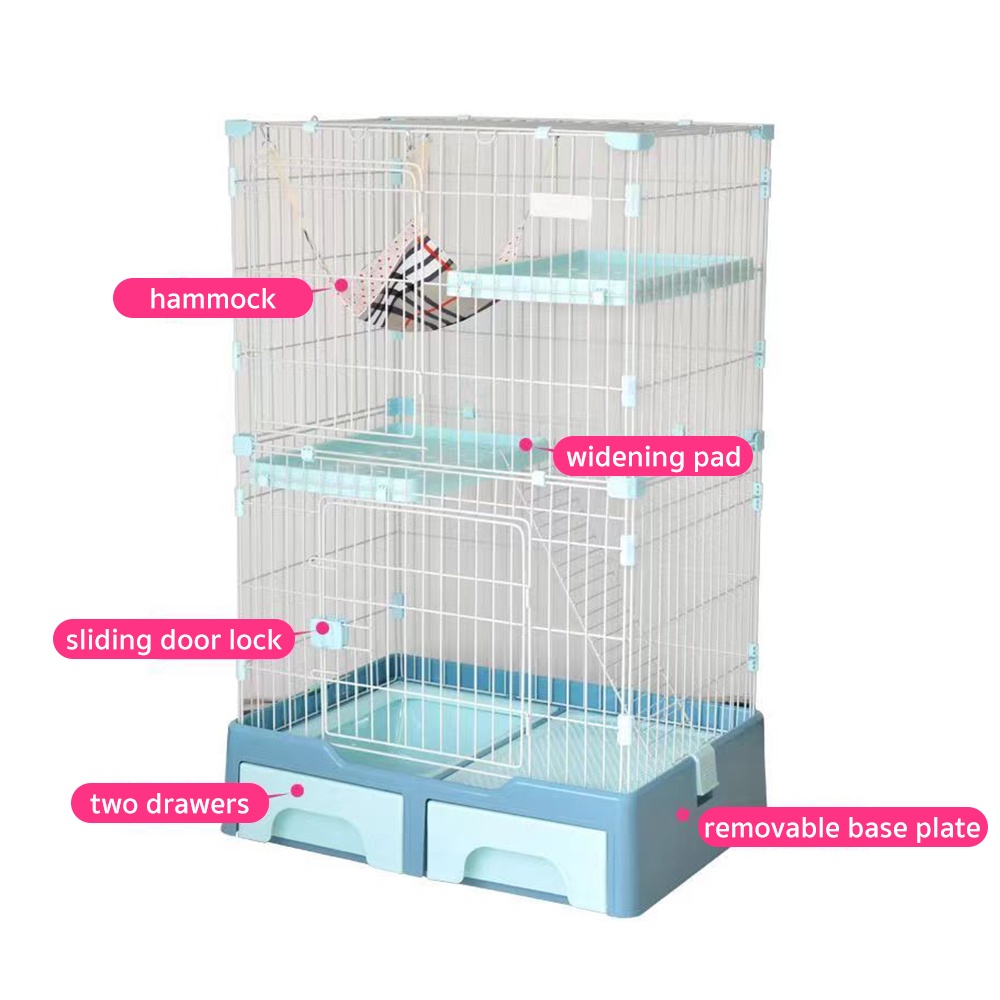 Multi-functional Cat Cage 3 Layer Stainless Steel Large Villa Cat Cage ...
