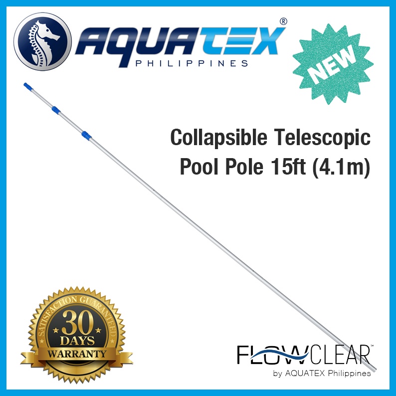 FlowClear 58702 Collapsible Telescopic Pool Pole 15ft (4.1m) for Intex ...