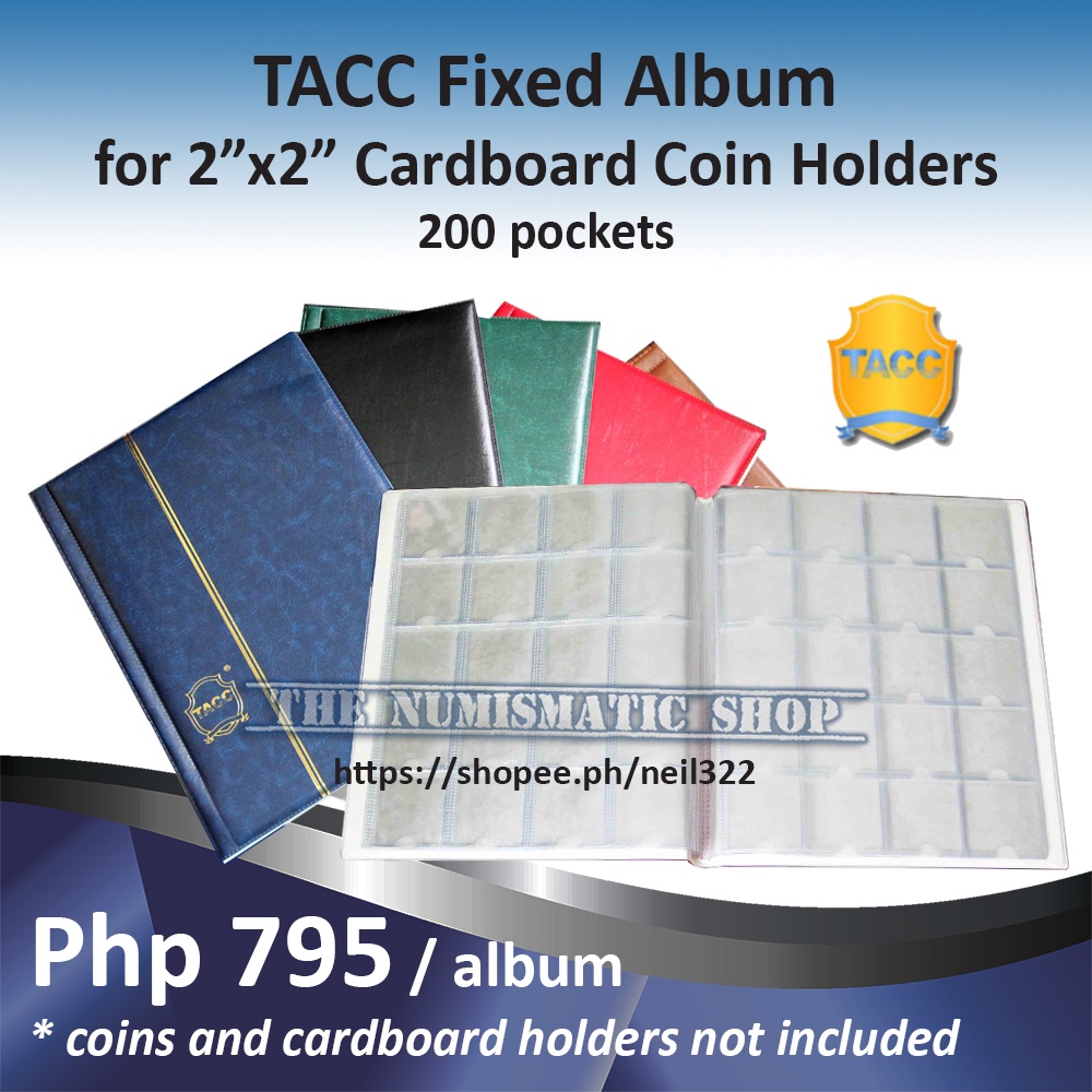 TACC Brand Fixed Album for 2x2 Cardboard Coin Holders - 200 pockets ...