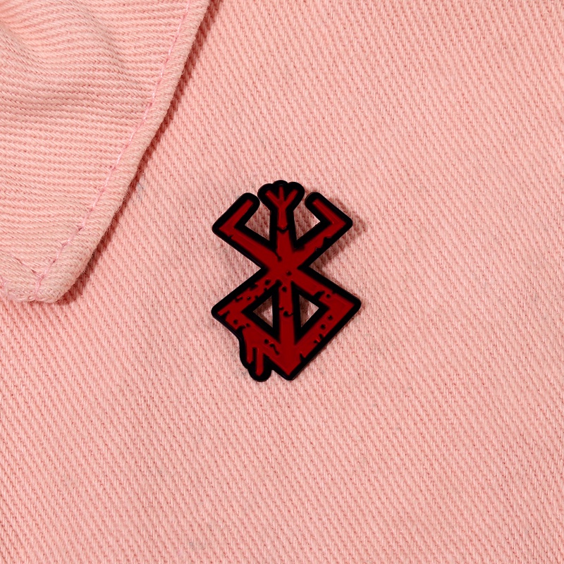 Berserk Enamel Pins Red Nordic Sign Brooches Lapel Badges Punk Gothic ...
