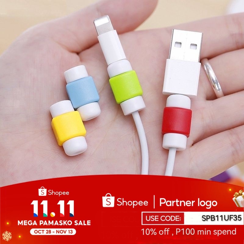 Silicone USB Cable Protector Earphone Wire Cord Protection Cover Data ...