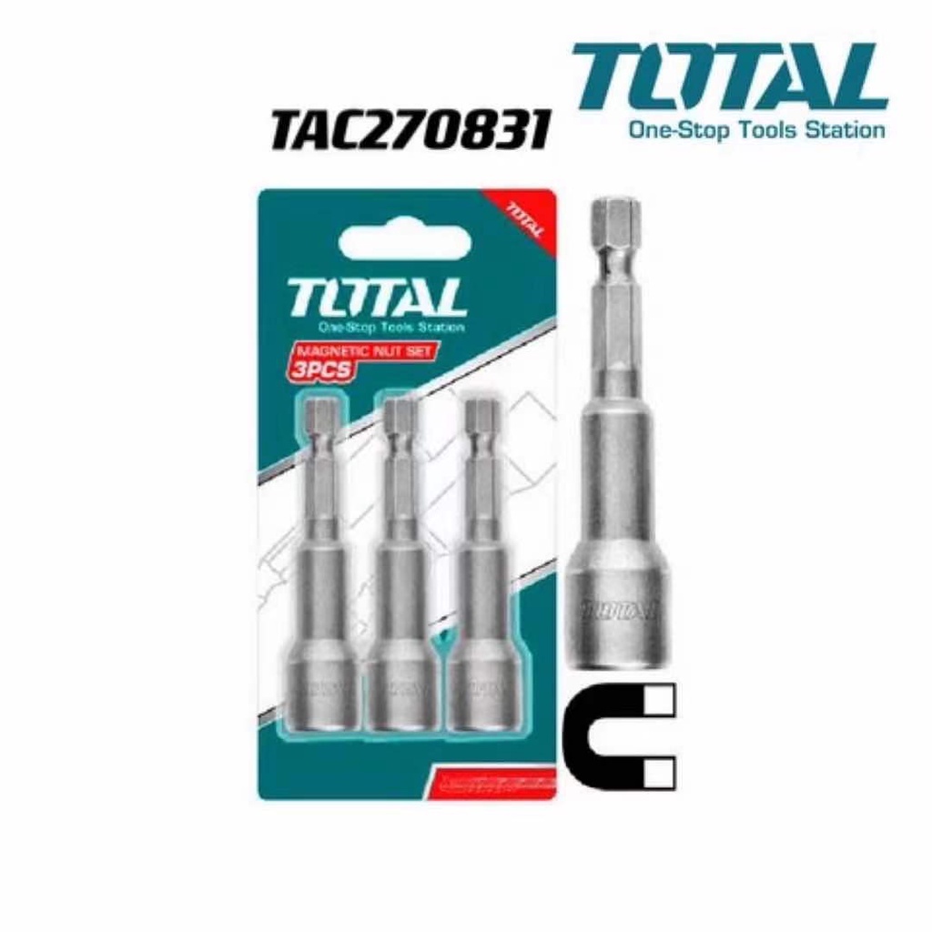 TOTAL Magnetic Nut Set Magnetic Nut Set 8-14mm Impact Nut Driver Socket ...