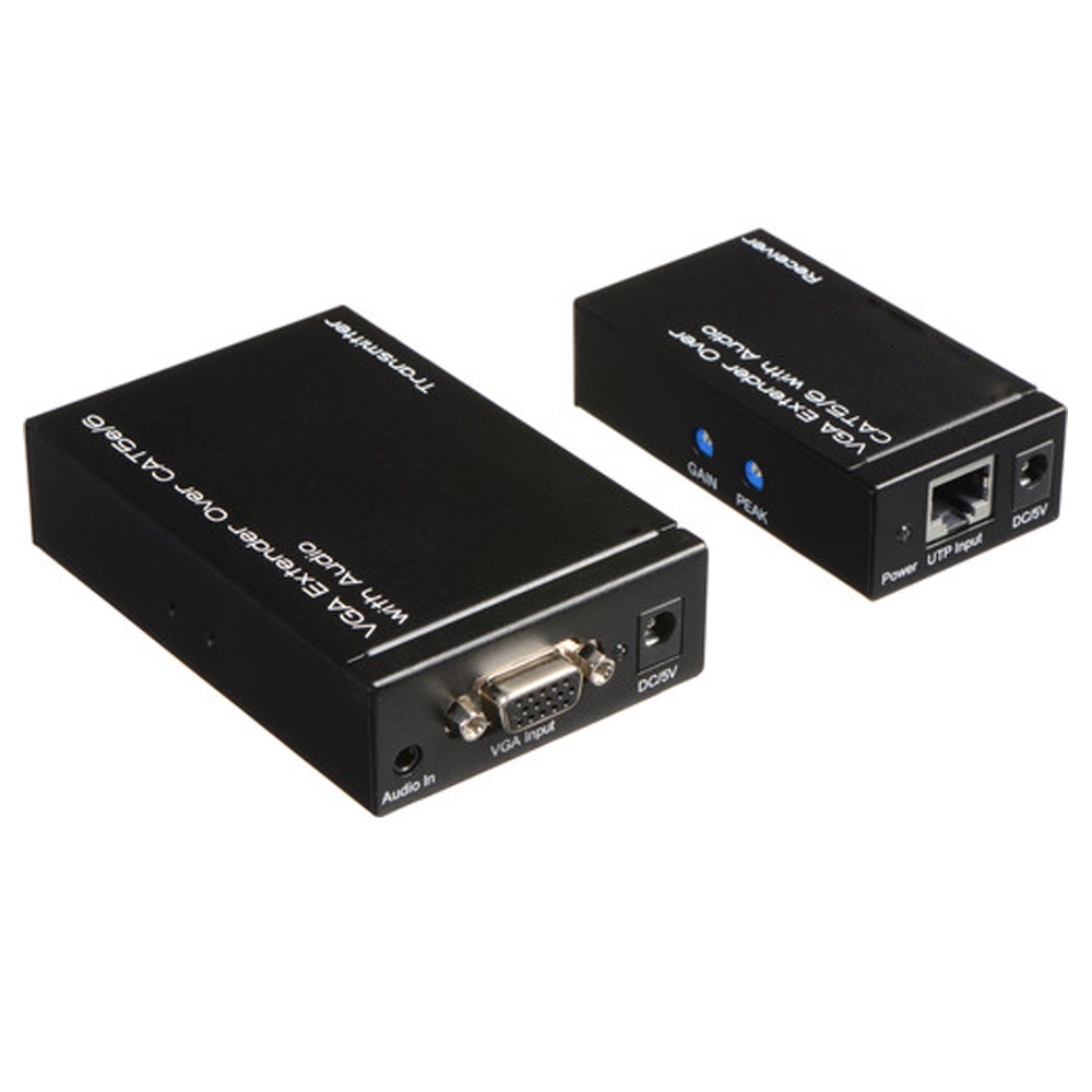 300M VGA extender over cat5e/6 Cable VGA video audio RJ45 extender with ...