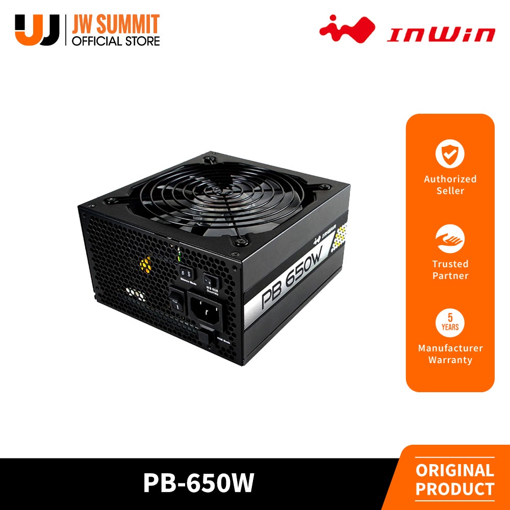 InWin Premium Basic PB-650W 80+ Gold RGB Power Supply Unit (IW-PB650 ...