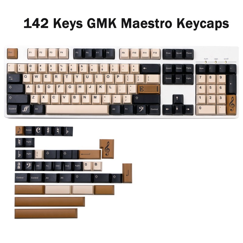 142 Keys GMK Maestro Keycaps Cherry Profile PBT Dye Sublimation ...