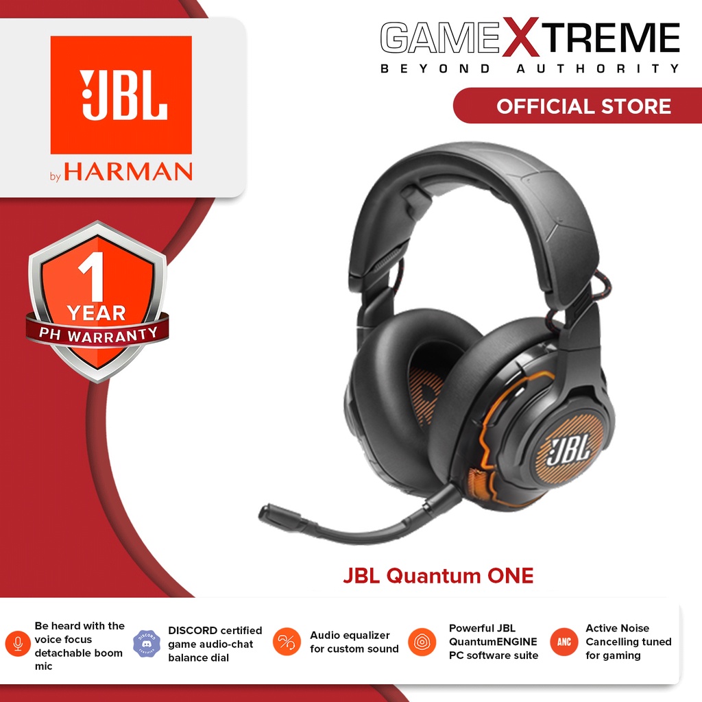 JBL Quantum ONE USB Wired Professional PC Gaming Headset w/Head-Tracking Enhanced QuantumSPHERE ...
