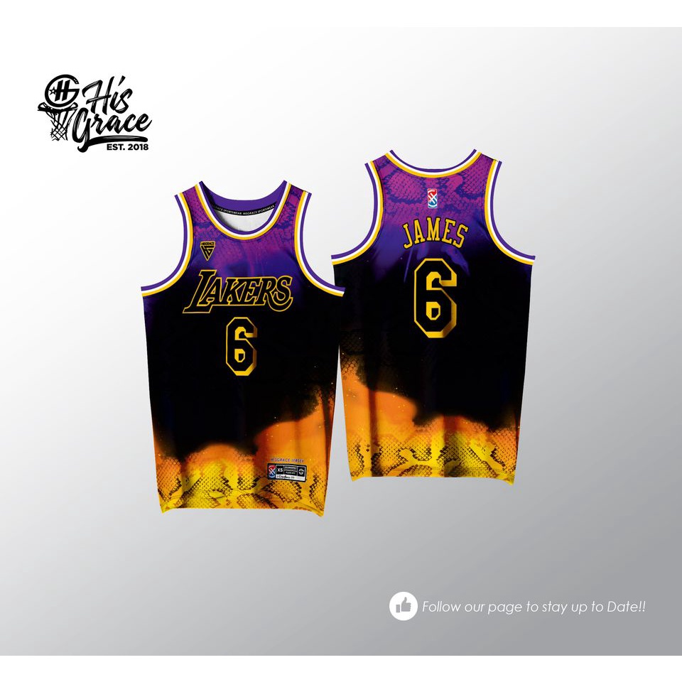 NEW LAKERS FULL SUBLIMATION HG CONCEPT BASKETBALL JERSEY CUSTOMIZE NAME ...