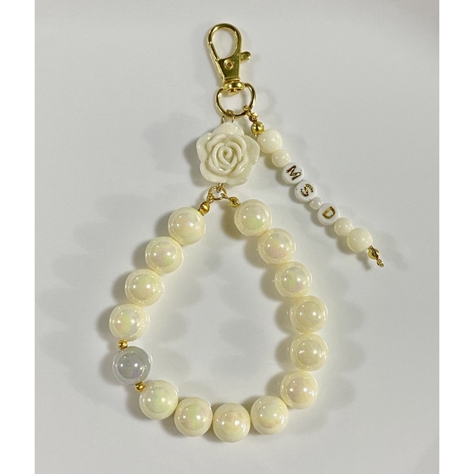 personalized chunky beaded bag charm key chain for souvenirs or ...