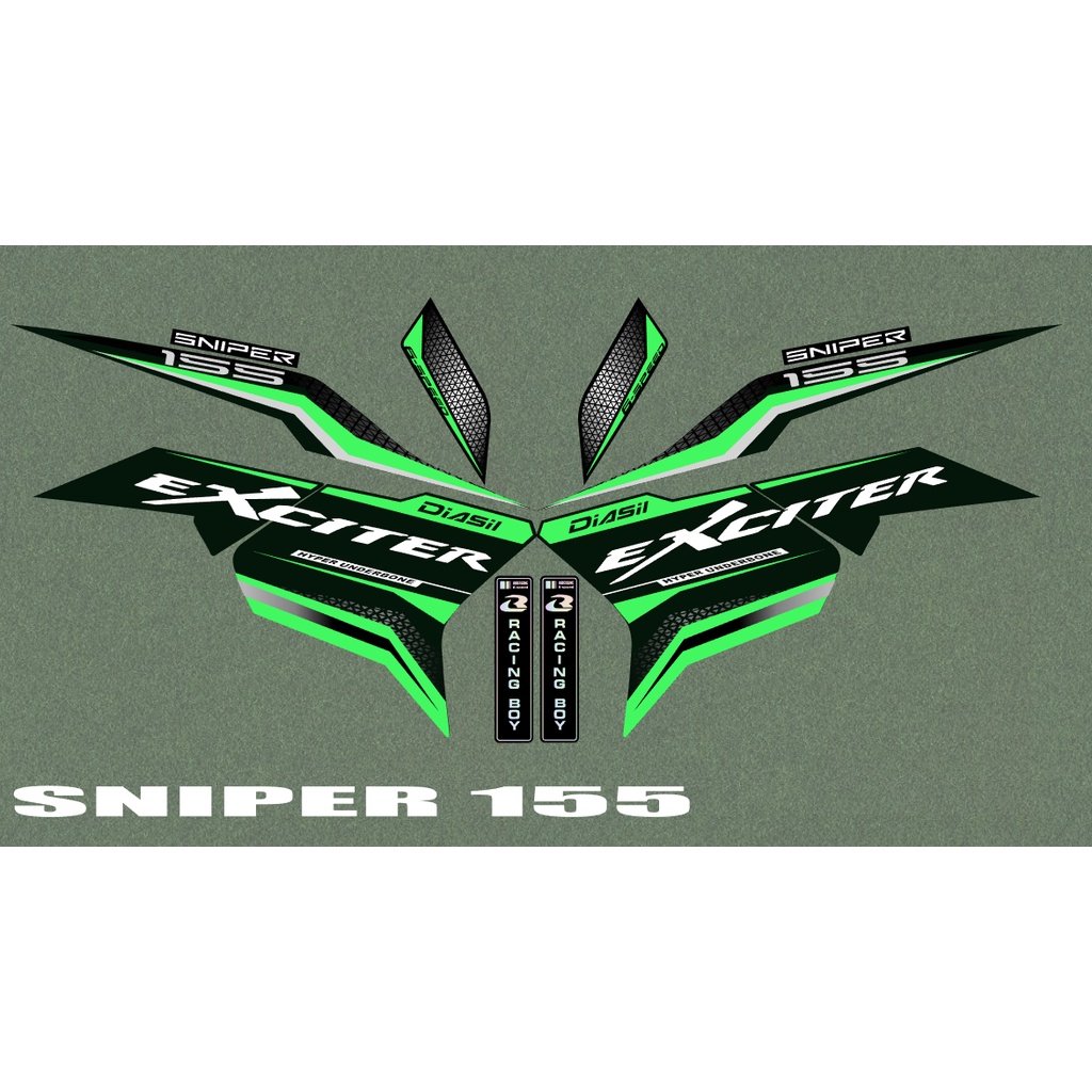 Sniper/Exciter 155 YAMAHA Decals Laminated GLOSSY MATERIALS high grade ...