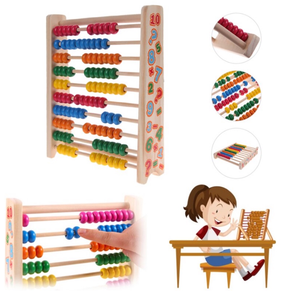 wooden Colorful calculation rack toys Educational Toys Math Toys ...