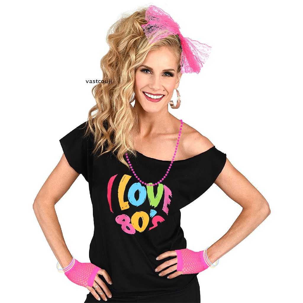 vastcouji 80s Costumes Retro Outfit Accessory for Women - I LOVE 80'S ...