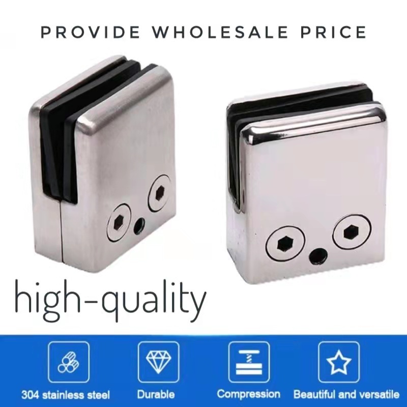 Stainless glass clip 1pcs glass clip clamp 8-10mm sus 304 Mirror/Matte ...