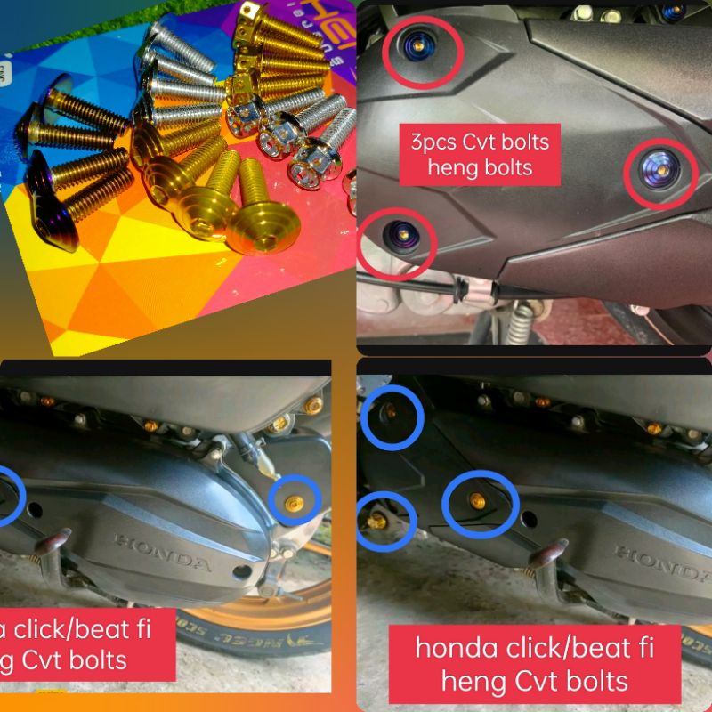 Heng Cvt set bolts for Click v3/V2/v1/beat fi v2 | Shopee Philippines