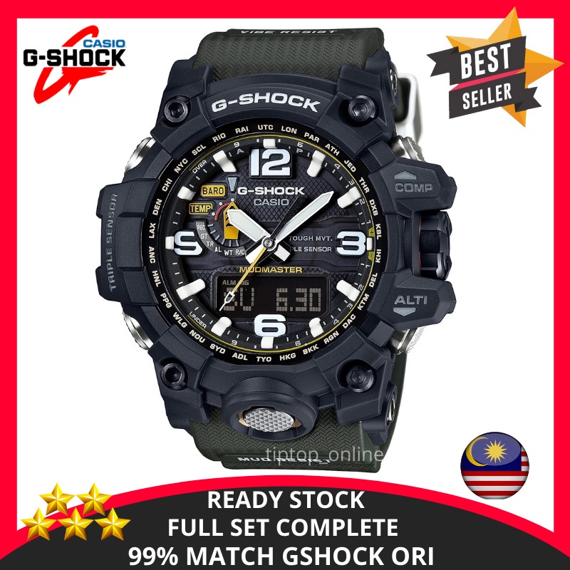 CASIO G-Shock GWG1000 Mudmaster Green Men Watch Compass Watch Besar ...