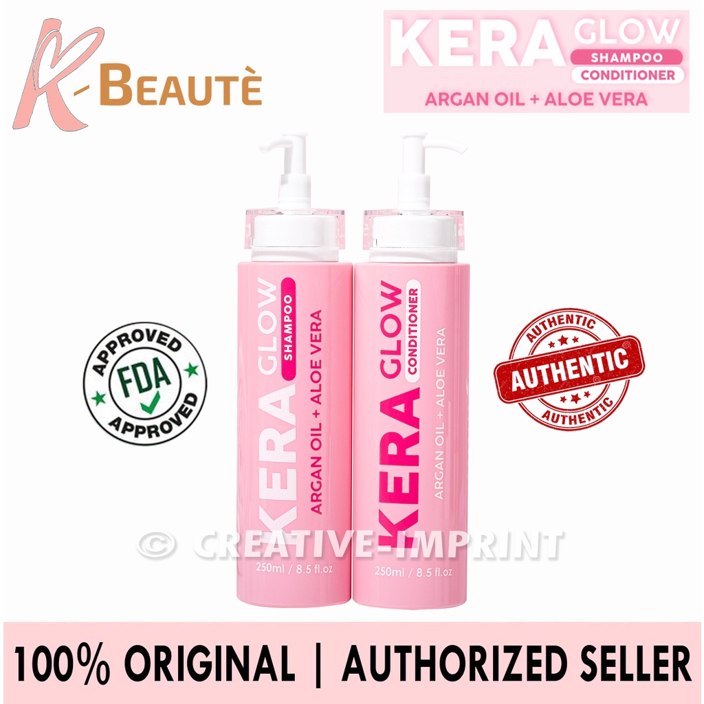 (ONHAND) K-Beaute KeraGlow Shampoo and Conditioner Argan Oil Aloe Vera 250ml (Authentic ...