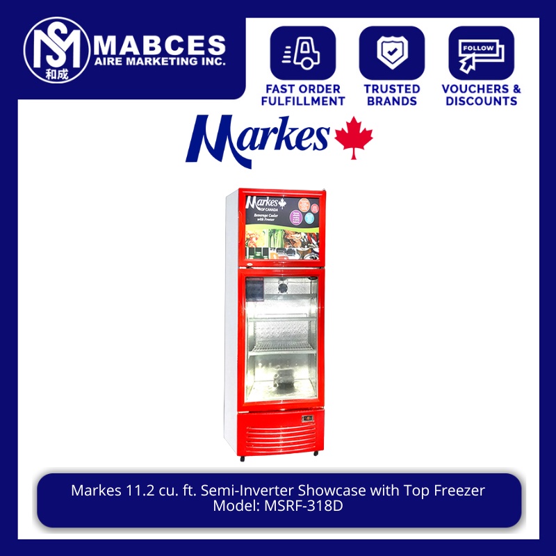 Markes 11.2 cu. ft. Semi-Inverter Showcase with Top Freezer MSRF-318D ...