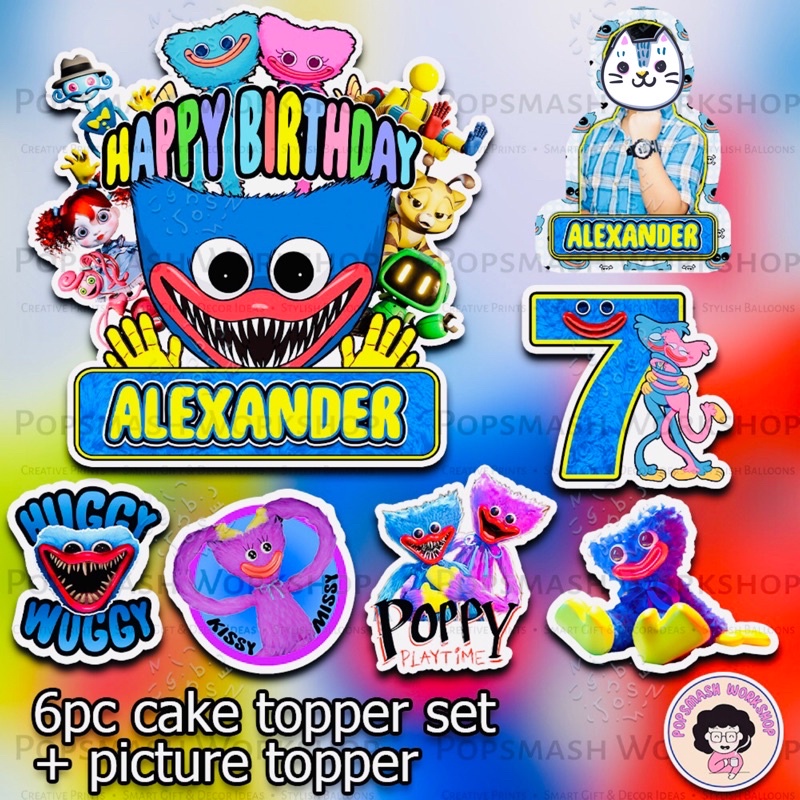 Huggy Wuggy Poppy Playtime Cake Topper Cupcake Topper | Shopee Philippines