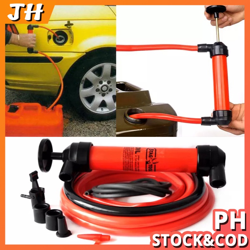 1PCS Portable Manual Oil Pump Siphon Tube Car Hose Liquid Gas Transfer ...