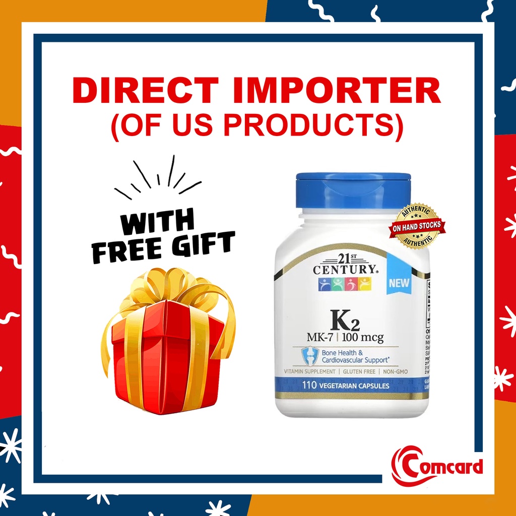 21st Century K2 MK-7 100 mcg 110 Vegetarian Capsules | CPM | Shopee ...
