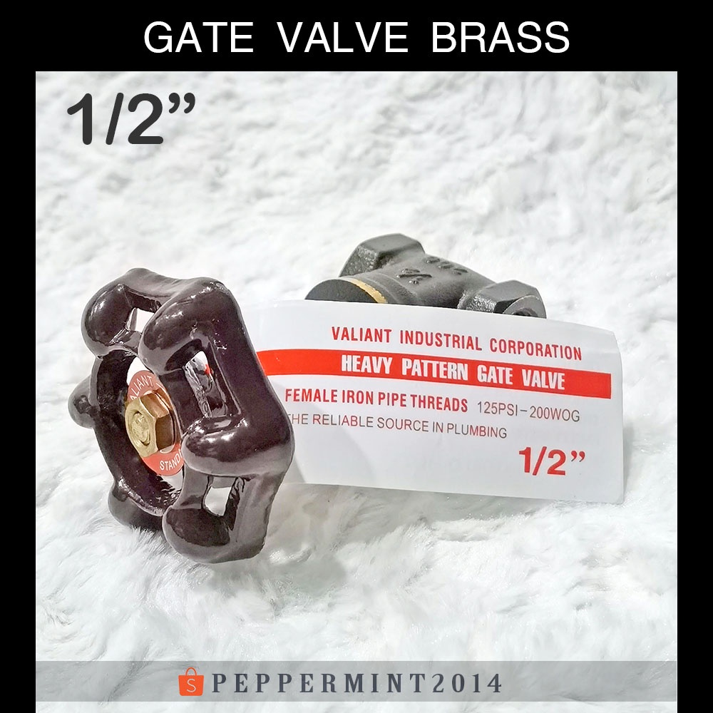 1/2" Gate Sluice Valve Valiant GI Water Plumbing Heavy Duty Brass ...
