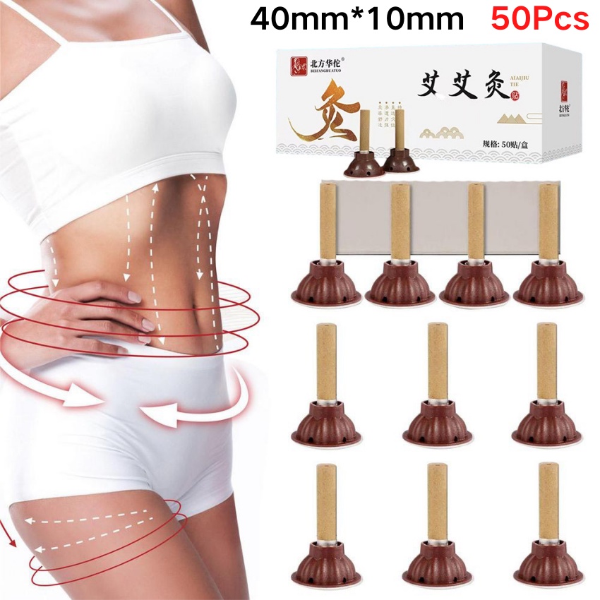 50Pcs/set Moxibustion Stickers/艾灸貼 Self-Heating Stickers Moxa Sticks With Moxibustion And ...