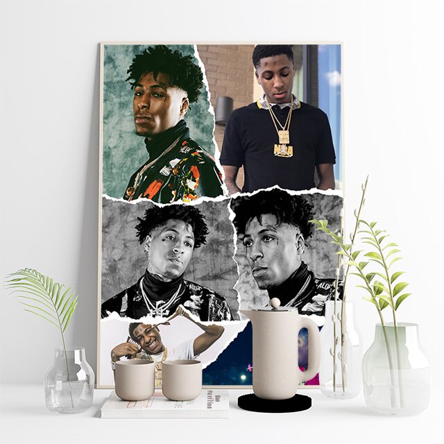Nba YoungBoy Rapper Star Print Art Poster Hip Hop Music Singer Wall ...