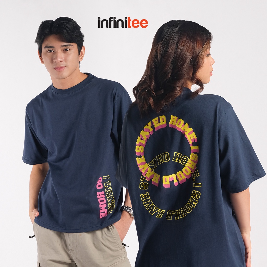 Infinitee Go Home Oversized T Shirt For Men Women Oversize Navy Blue ...