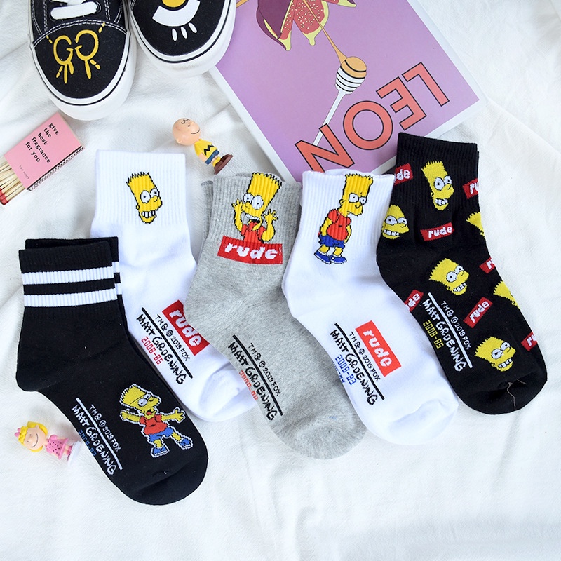 Korea sock cute simpson socks men cotton socks for women fashion ...