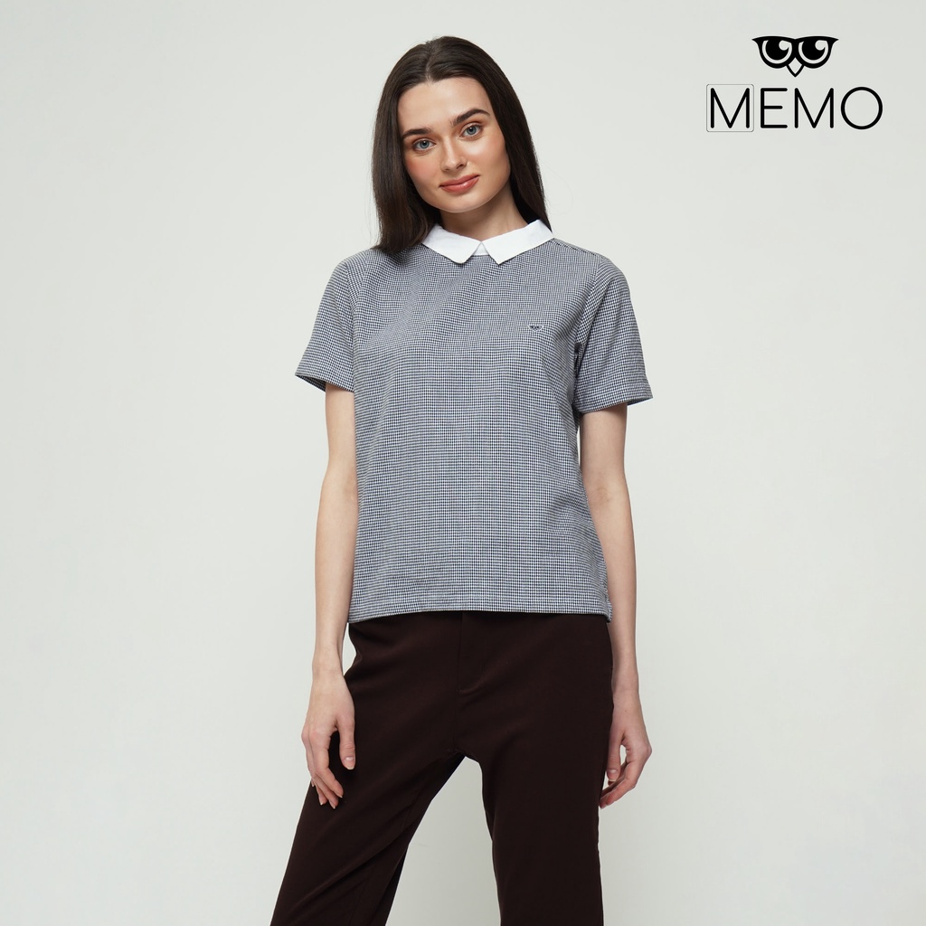 Memo Collared Shirt For Women (Black) | Shopee Philippines