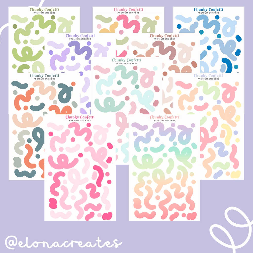 Cute Chunky Confetti Polco Deco Sticker Sheet For Planners And Journals ...
