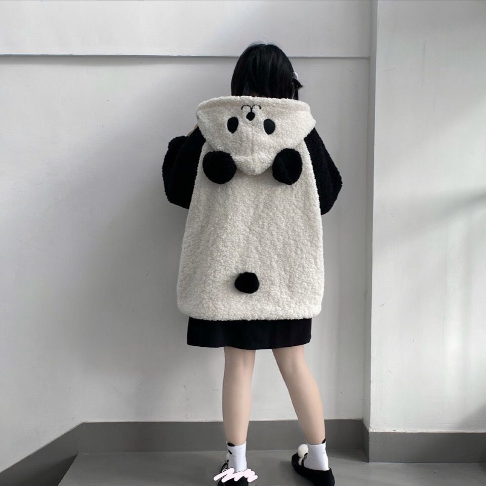 [READY STOCK] New Style Japanese Lamb Wool Cute Panda Jacket Female ...