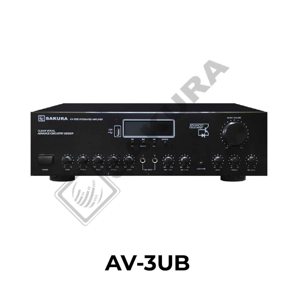 Sakura AV-3UB Professional Videoke Amplifier ( 400 Watts x 2 ) | Shopee Philippines
