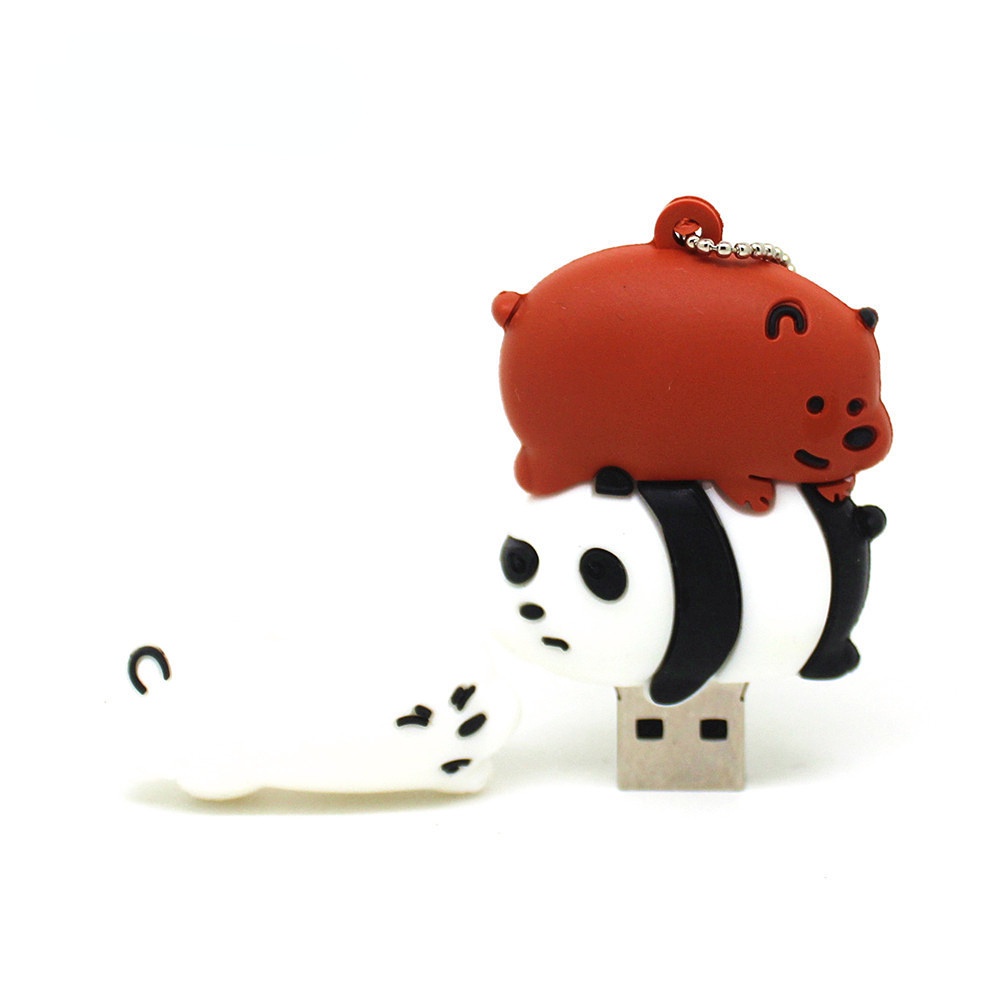 USB Flash Drive 128GB Cartoon Three Bare Bears Memoria Stick 32GB 64GB ...