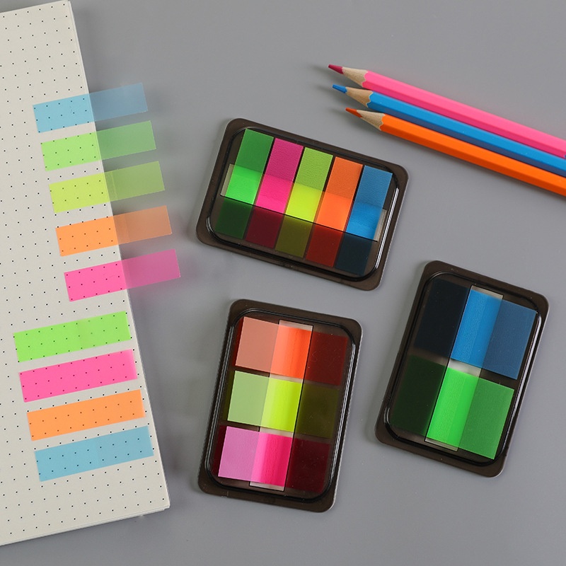 1Pc creative pull-out box fluorescent post it, N times of sign ...