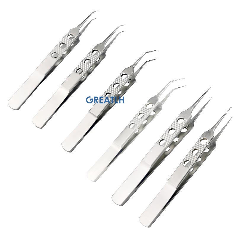 Ophthalmic Platforms Tweezers 10.5cm Toothed Toothless Stainless Micro ...