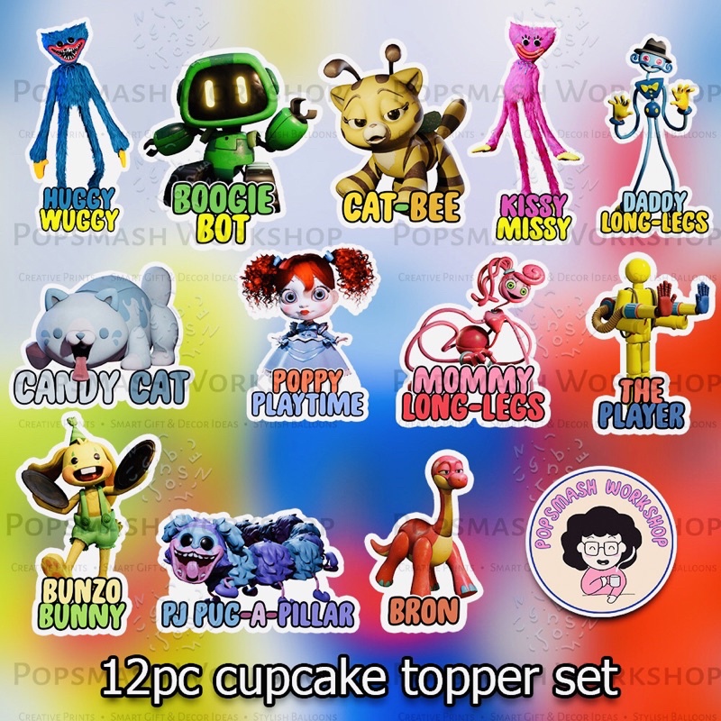 Huggy Wuggy Poppy Playtime Cake Topper Cupcake Topper | Shopee Philippines
