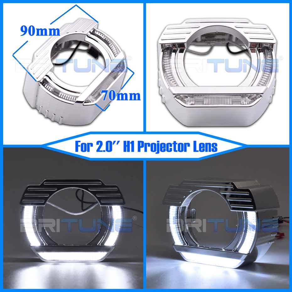 1.8/2.0 inch Projector Shrouds Angel Eyes Retrofit HID LED Lens ...