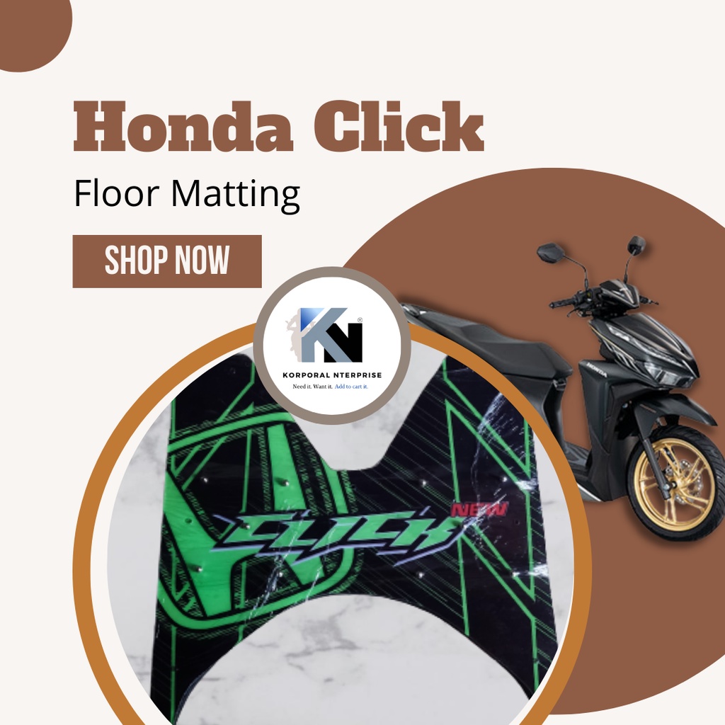 Honda Click v2 Acrylic Floor Matting | 9 colors available Footboard ...