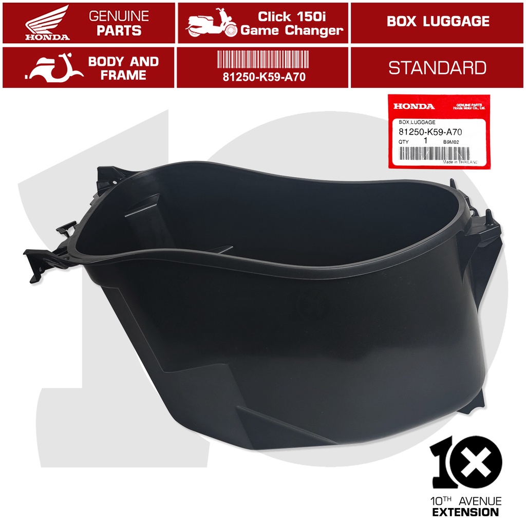 10thX Honda Genuine Box Luggage (UBOX) Part No. 81250-K59-A70 for Click ...