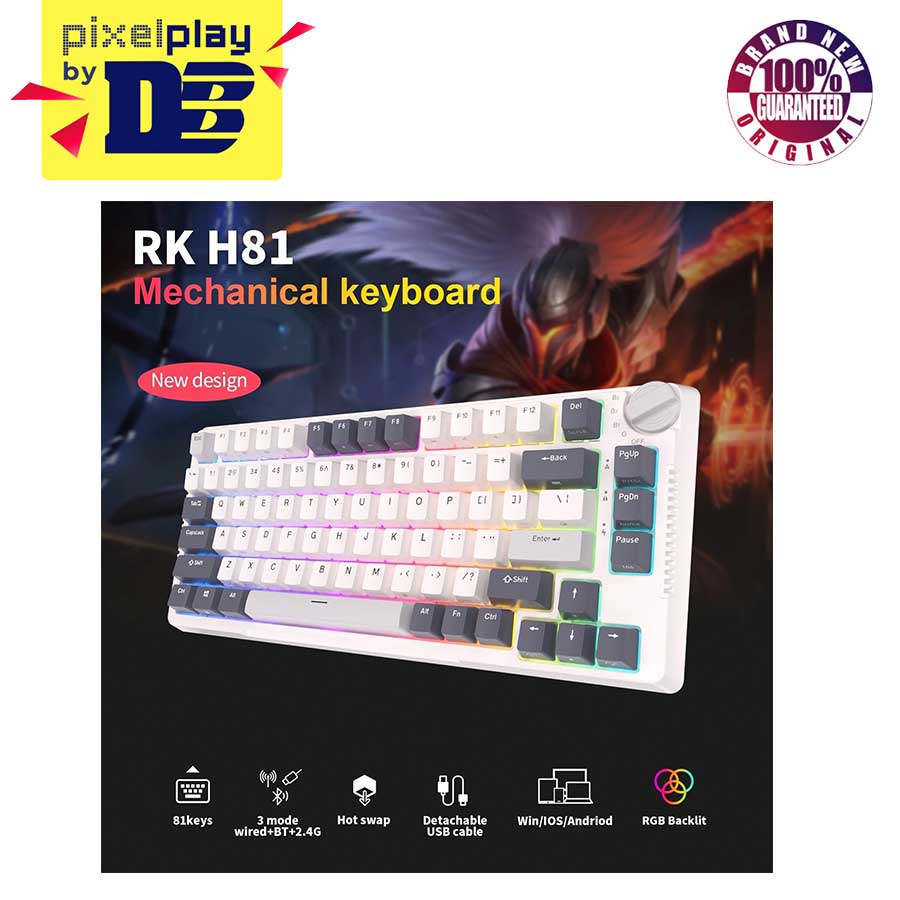 Royal Kludge RK-H81 Tri-Mode RGB 81 Keys Hot Swappable Mechanical ...