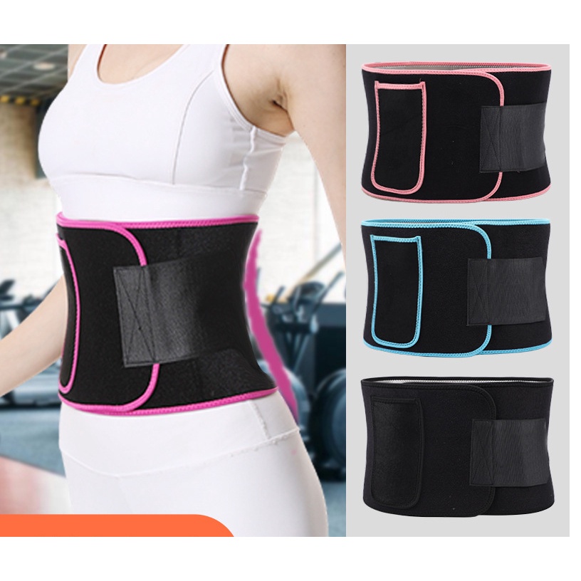 Adjustable Waist Tummy Trimmer Slimming Sweat Belt Fat Burn Shaper Wrap ...