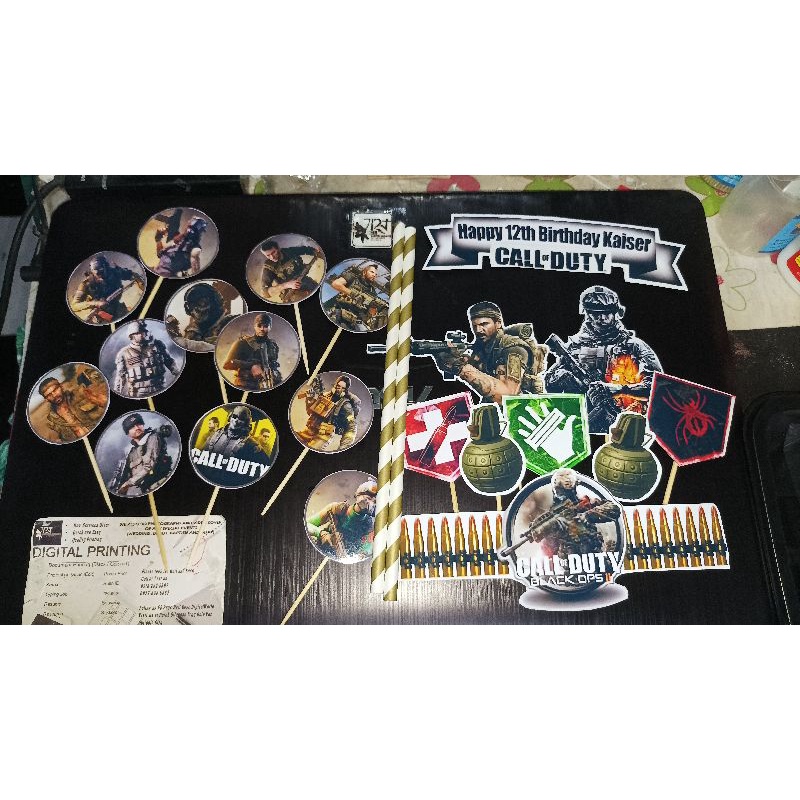 customized photo Printed cake toppers and cupcakea call of duty themed ...